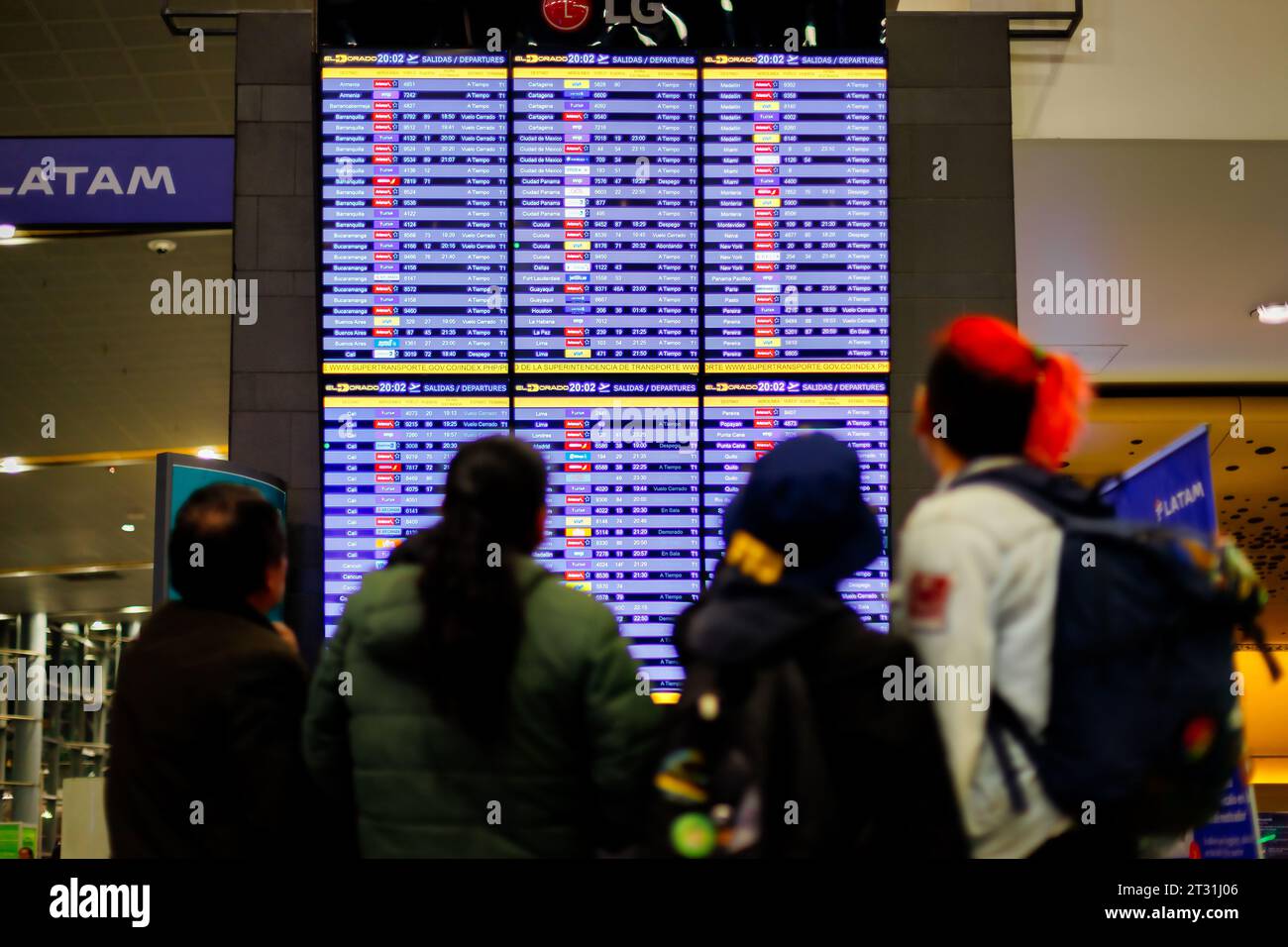 Bogota, Colombia - January 8, 2023: Passengers check their flight in ...