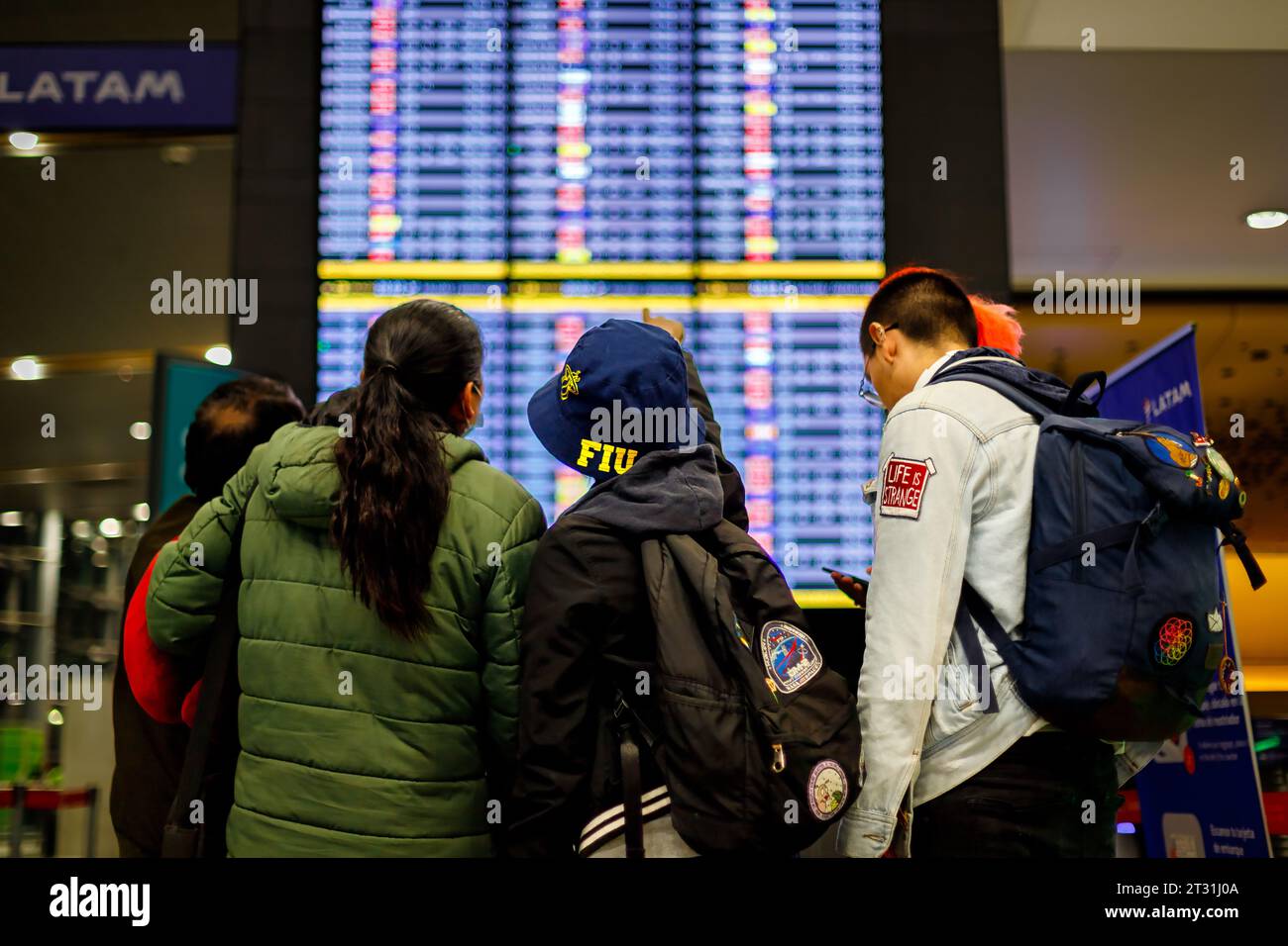 Bogota, Colombia - January 8, 2023: Passengers check their flight in ...