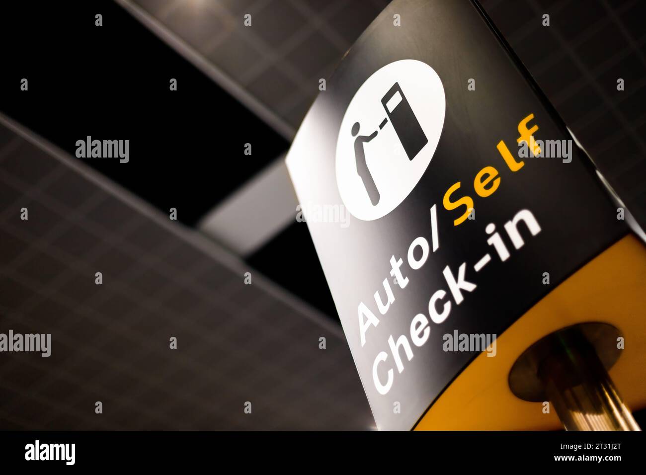 Self check-in sign at El Dorado airport, Bogota, Colombia Stock Photo ...