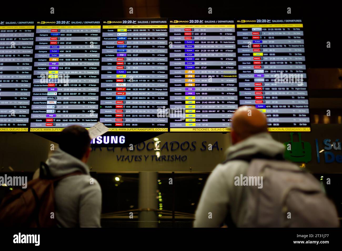 Bogota, Colombia - January 8, 2023: Passengers check their flight in ...