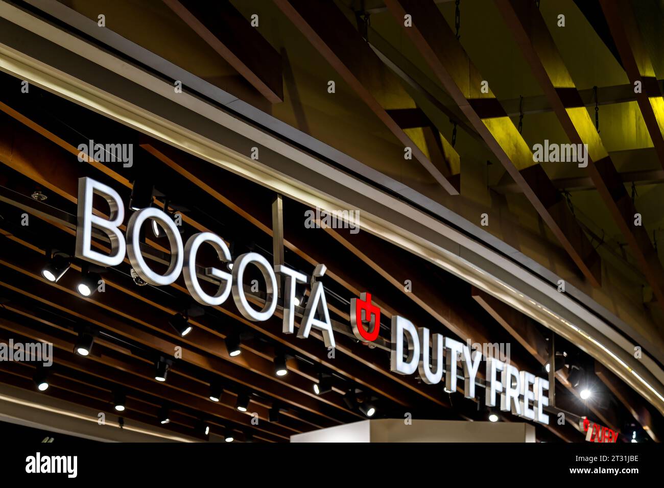 Bogota, Colombia - January 23, 2023: Duty Free entrance sign at El ...
