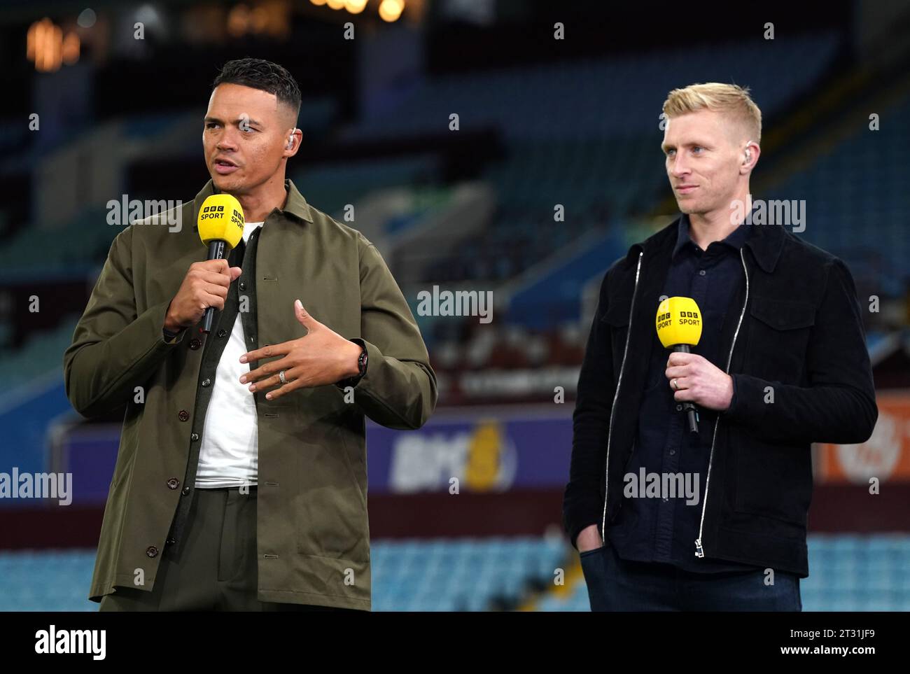 BBC Sport presenters Jermaine Jenas and Ben Mee following the Premier ...