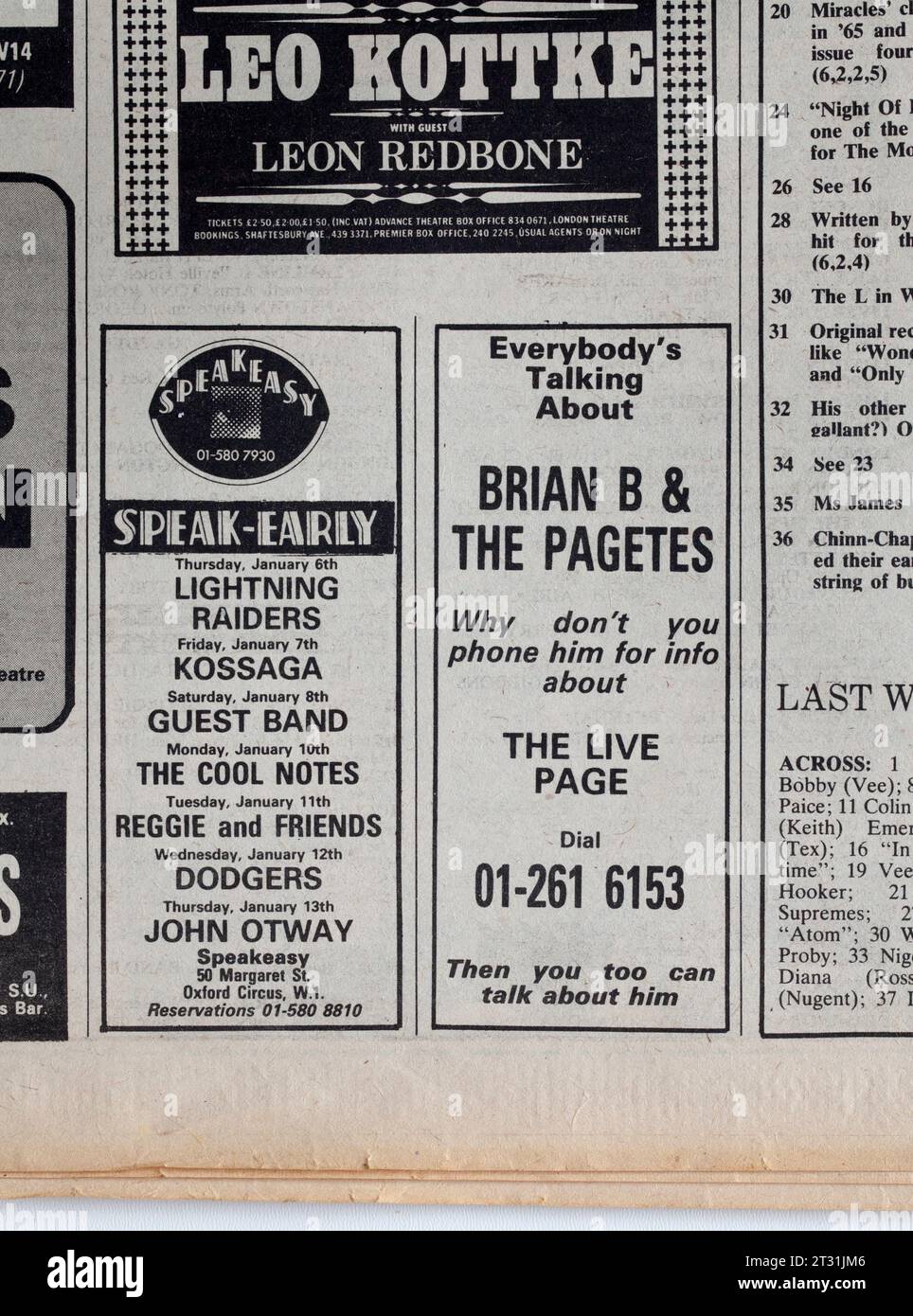 1970s NME Music Paper Stock Photo - Alamy