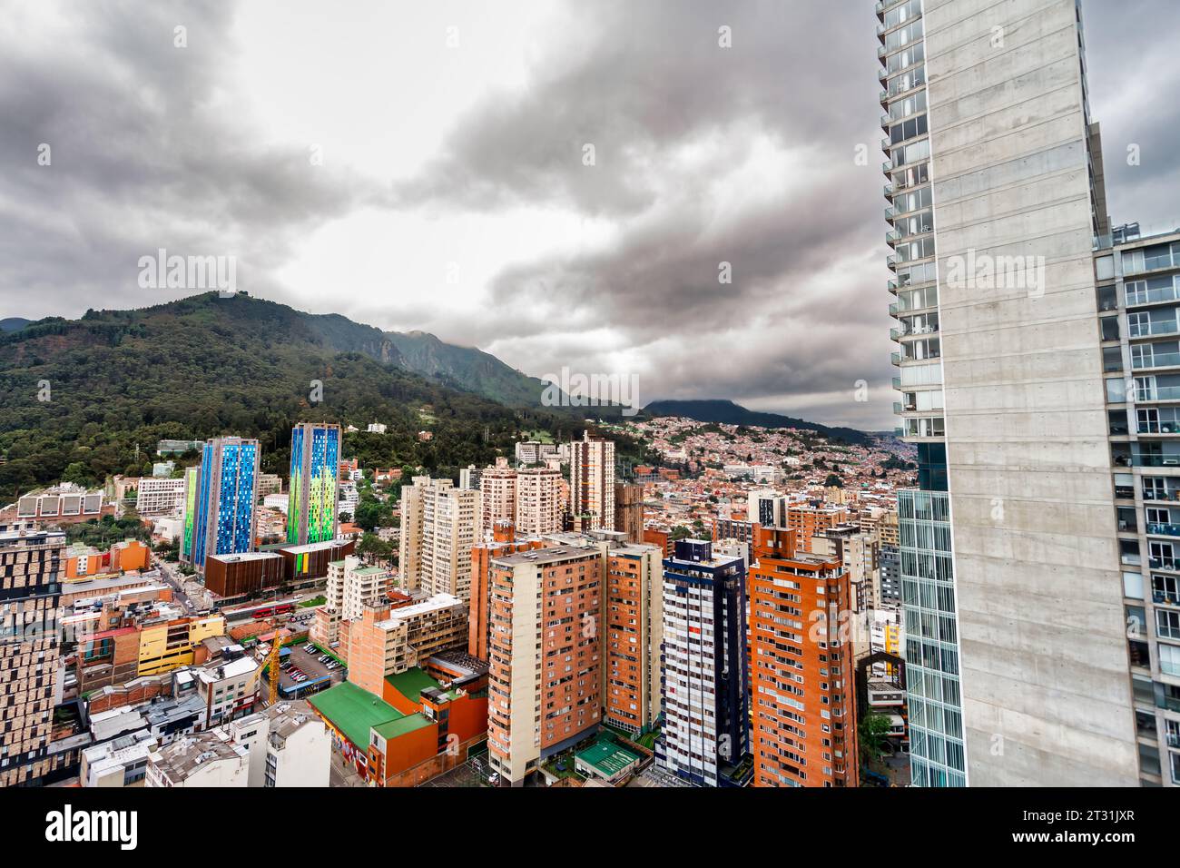 Bogota, Colombia - January 23, 2023: Panoramic view of the city with ...