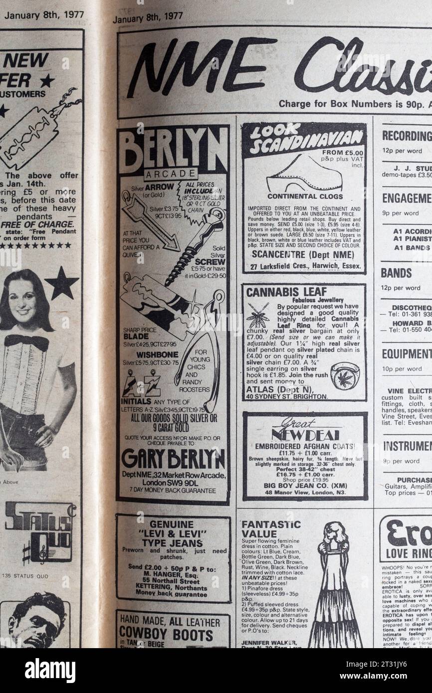 1970s NME Music Paper Stock Photo - Alamy