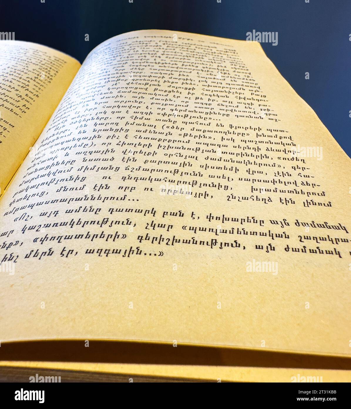 Armenian writing, script. Book page with text Stock Photo - Alamy