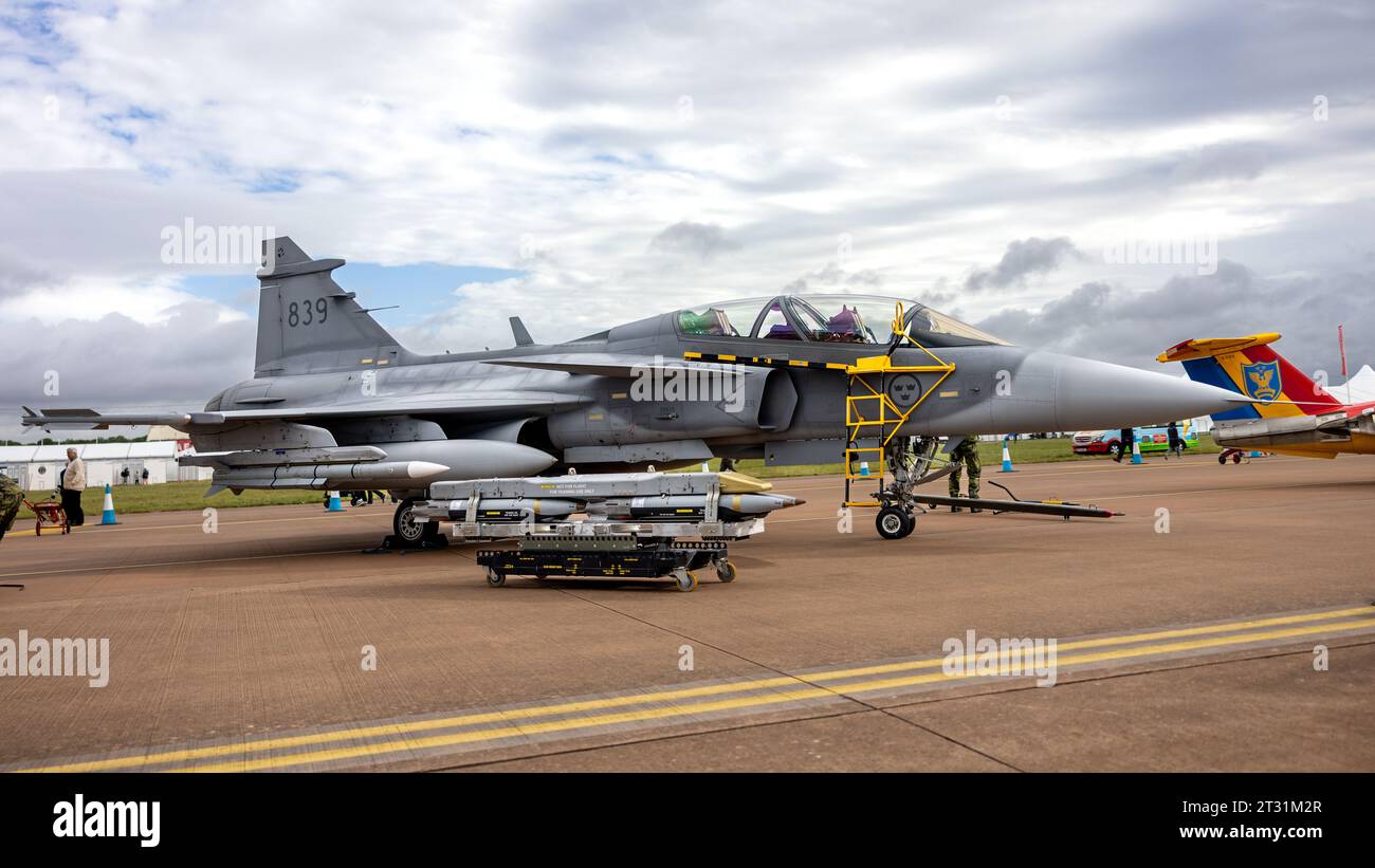 Swedish Air Force - Saab JAS-39D Gripen, on static display at the 2023 ...