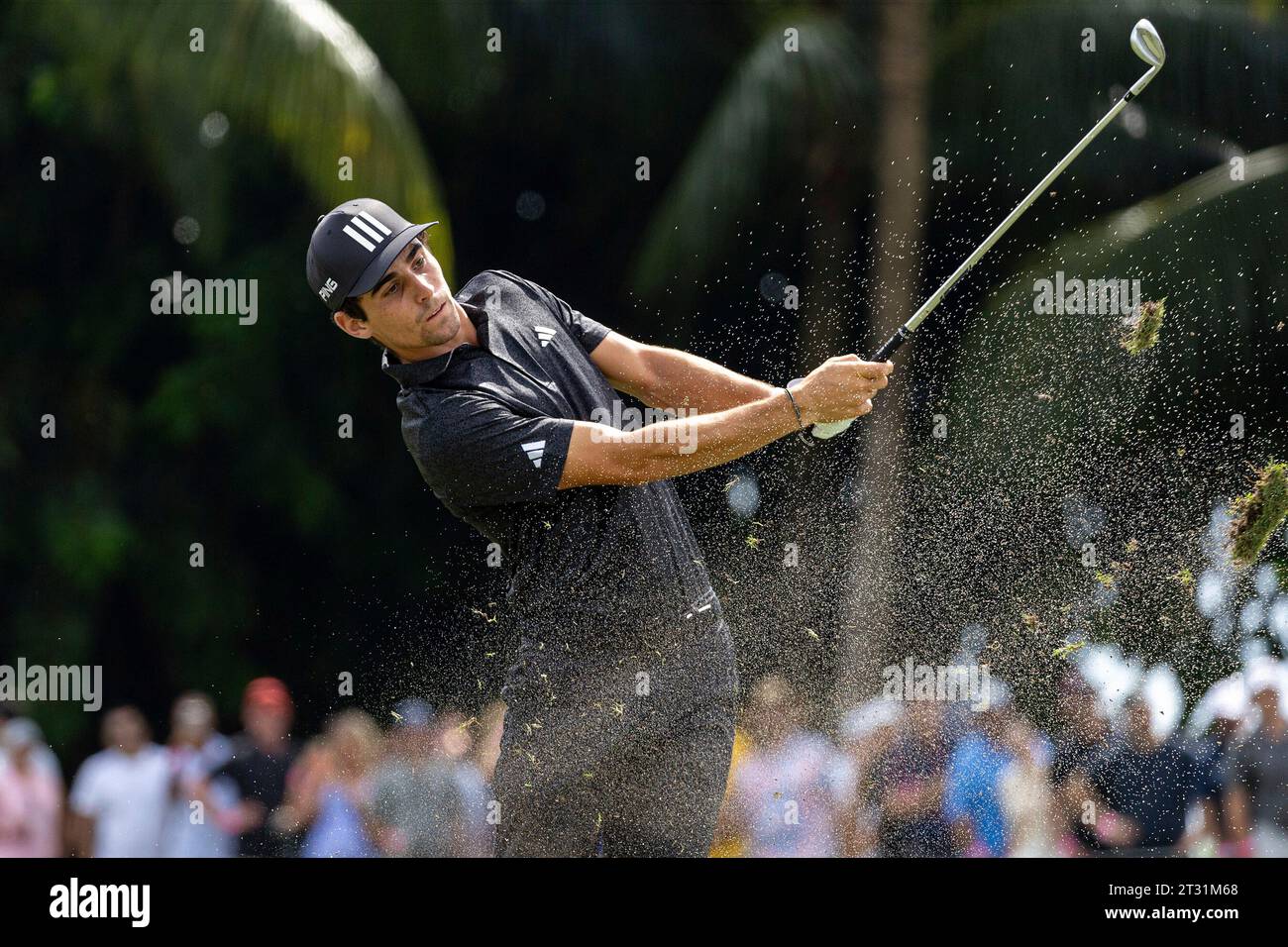 Captain Joaquín Niemann of Torque GC hits his shot from a bunker on the ...