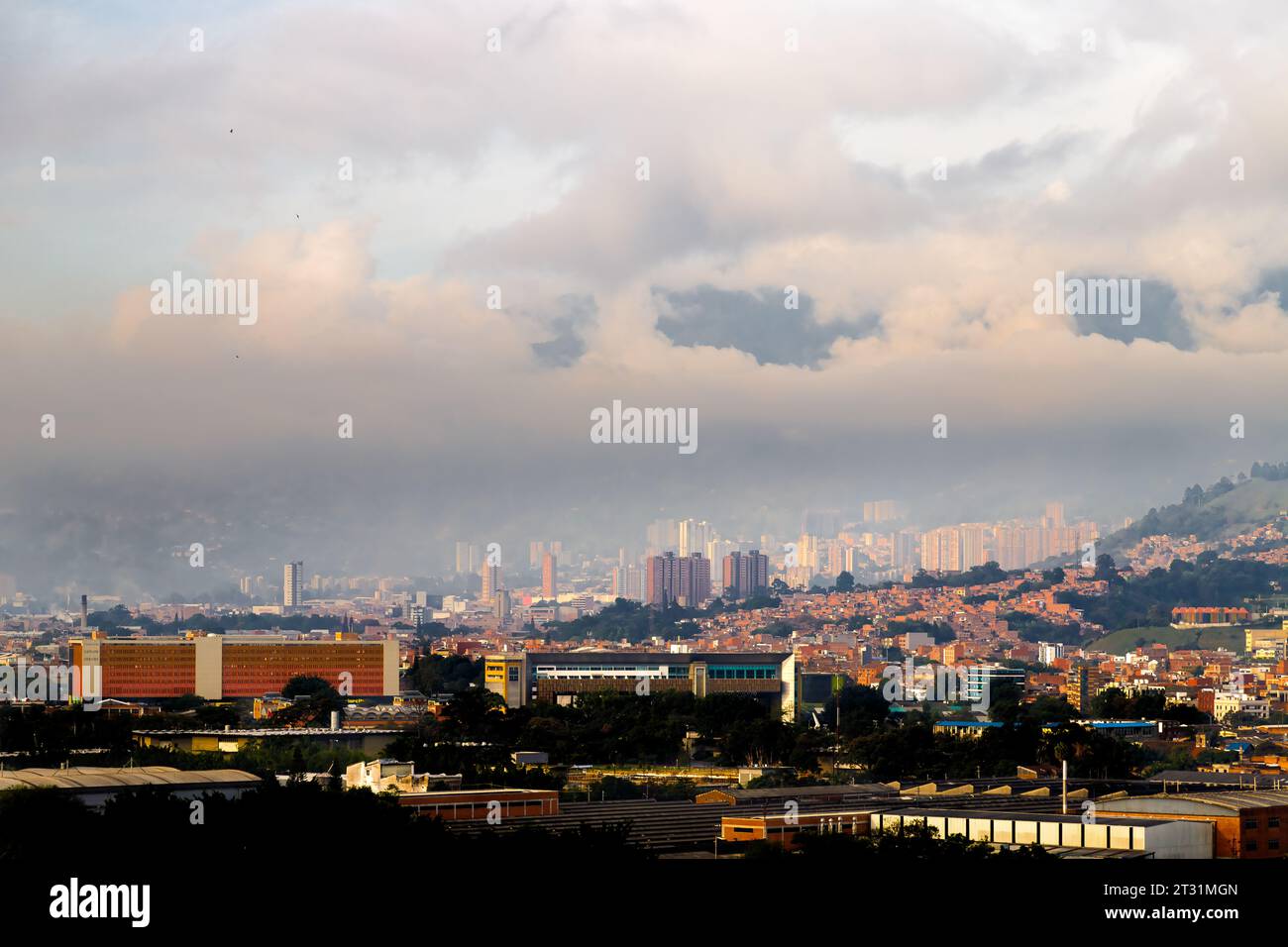 Panoramic sunrise view in Medellin, Colombia Stock Photo - Alamy