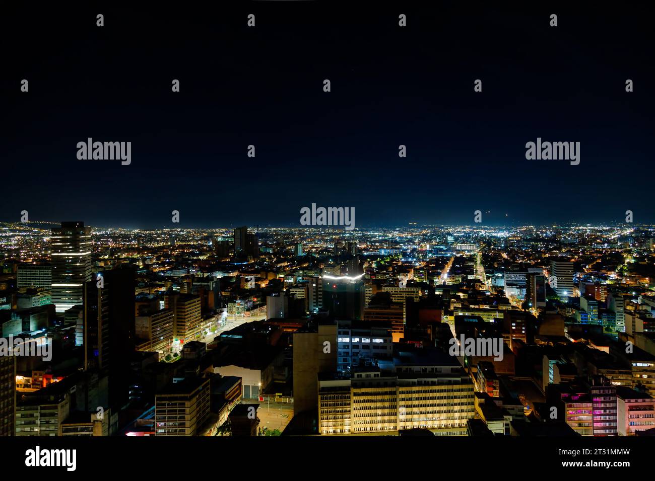 Panoramic night view of Bogota, Colombia Stock Photo - Alamy
