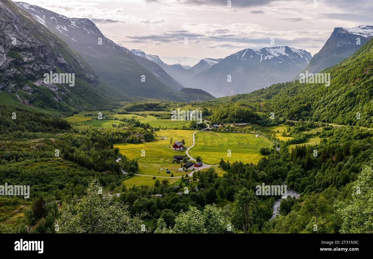 Aerial geiranger fjord norway hi-res stock photography and images - Alamy