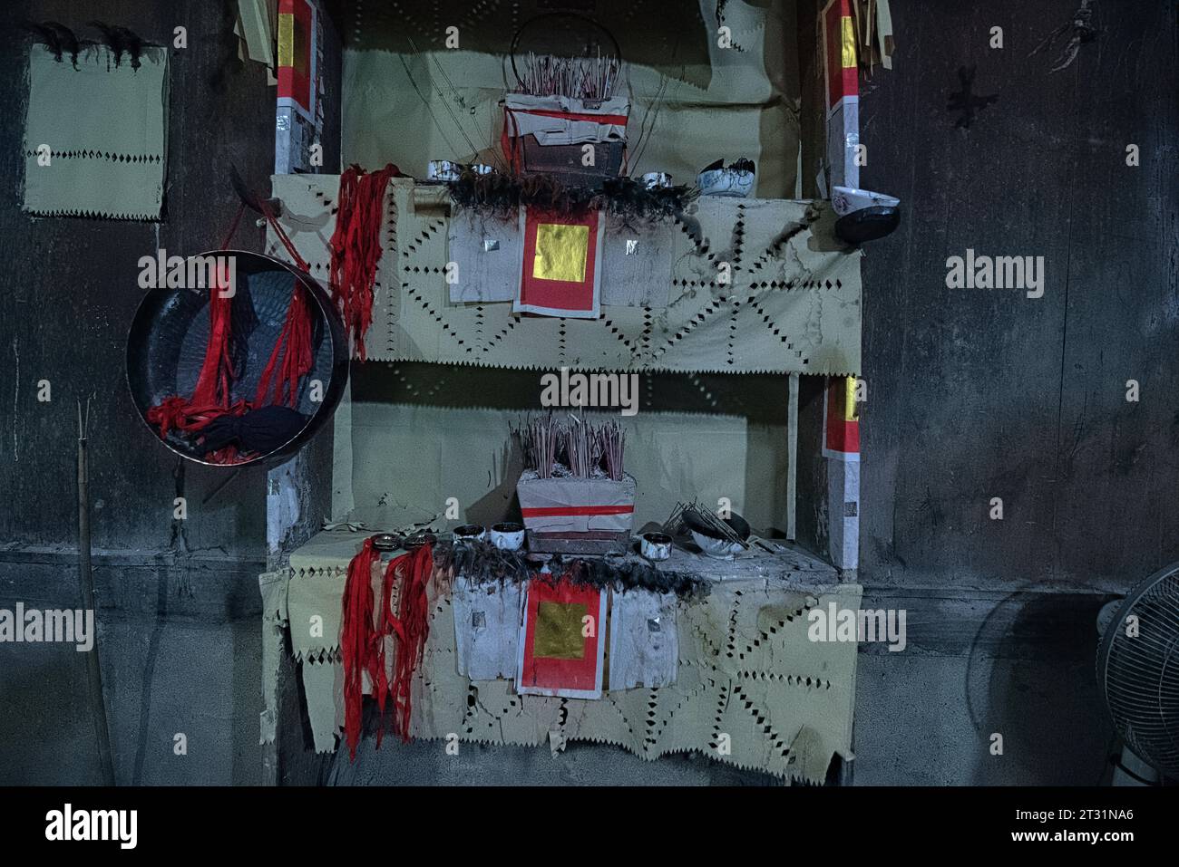 Traditional shrine inside a Hmong home, Mu Cang Chai, Yen Bai, Vietnam ...