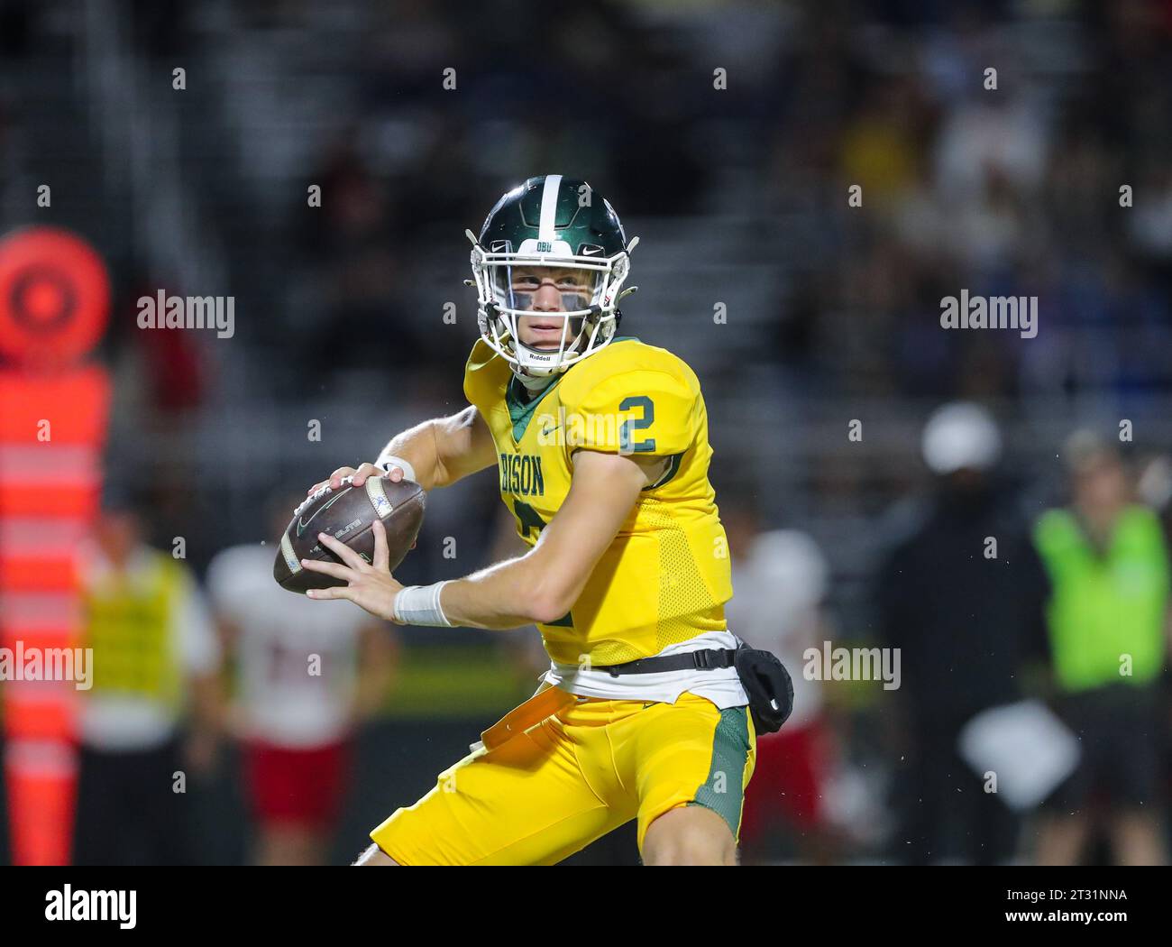 October 21, 2023:.Oklahoma Baptist University Bison quarterback Aidan ...