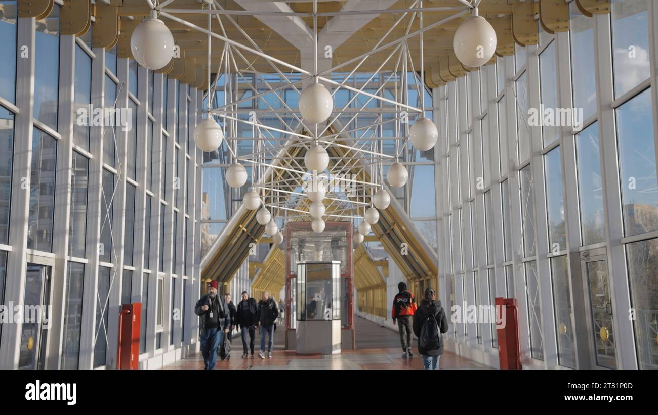 Germany - Berlin, December 15, 2023: Covered Glass Bridge. Action ...