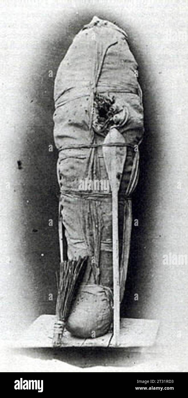 Drawing of the mummy of Thutmose III Stock Photo - Alamy