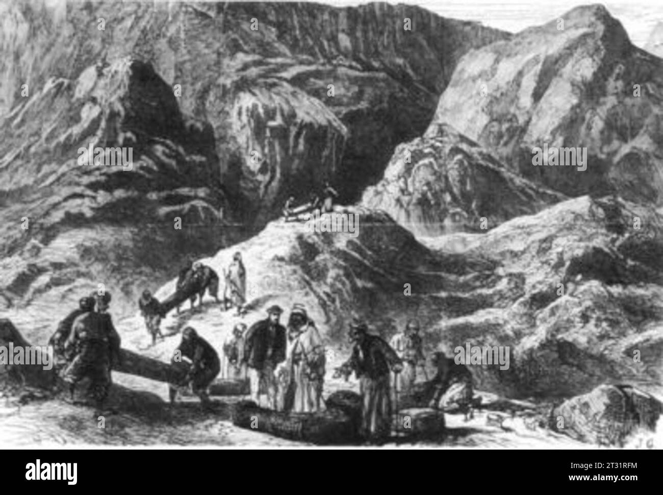 Contemporary depiction of the recovery of the royal mummies in the ...