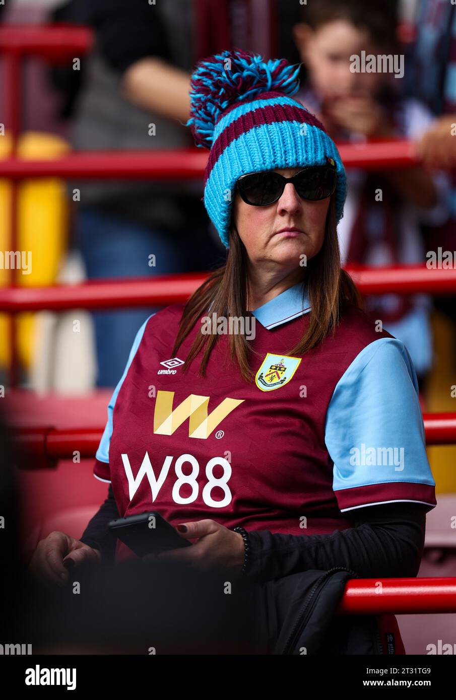 Burnley fans during the Premier League match at Gtech Community Stadium ...