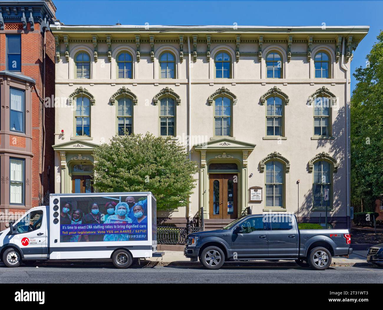 Downtown Trenton: A pair of attached townhouses with Italianate details ...