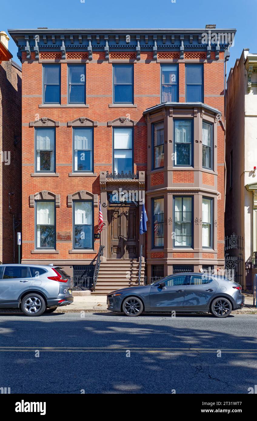 Downtown Trenton: A three-story red brick row house with brownstone ...