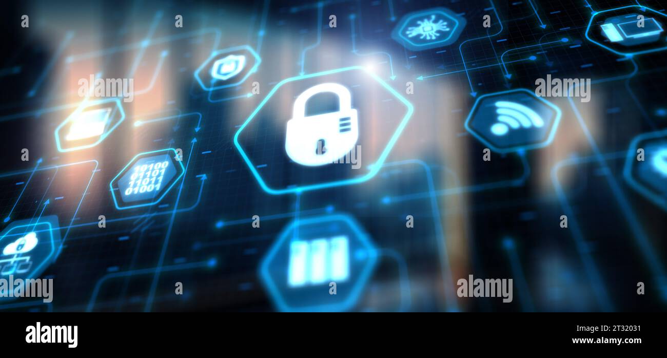 Lock. Internet network security concept. Data Protection Technology ...