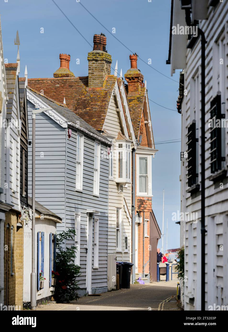 Editorial Use Only - The side street Sea Wall featuring weatherboarded ...