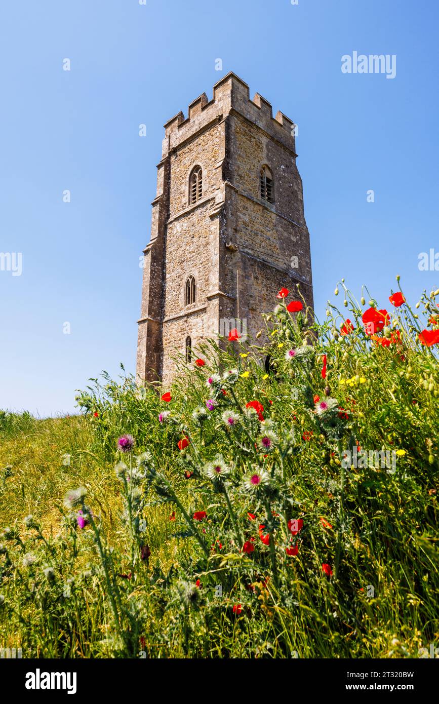 St Michael's Tower, a Grade I listed scheduled monument, at the summit ...