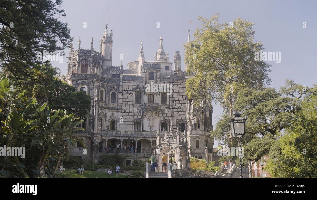 Beautiful medieval architecture of palace in Gothic style. Action ...