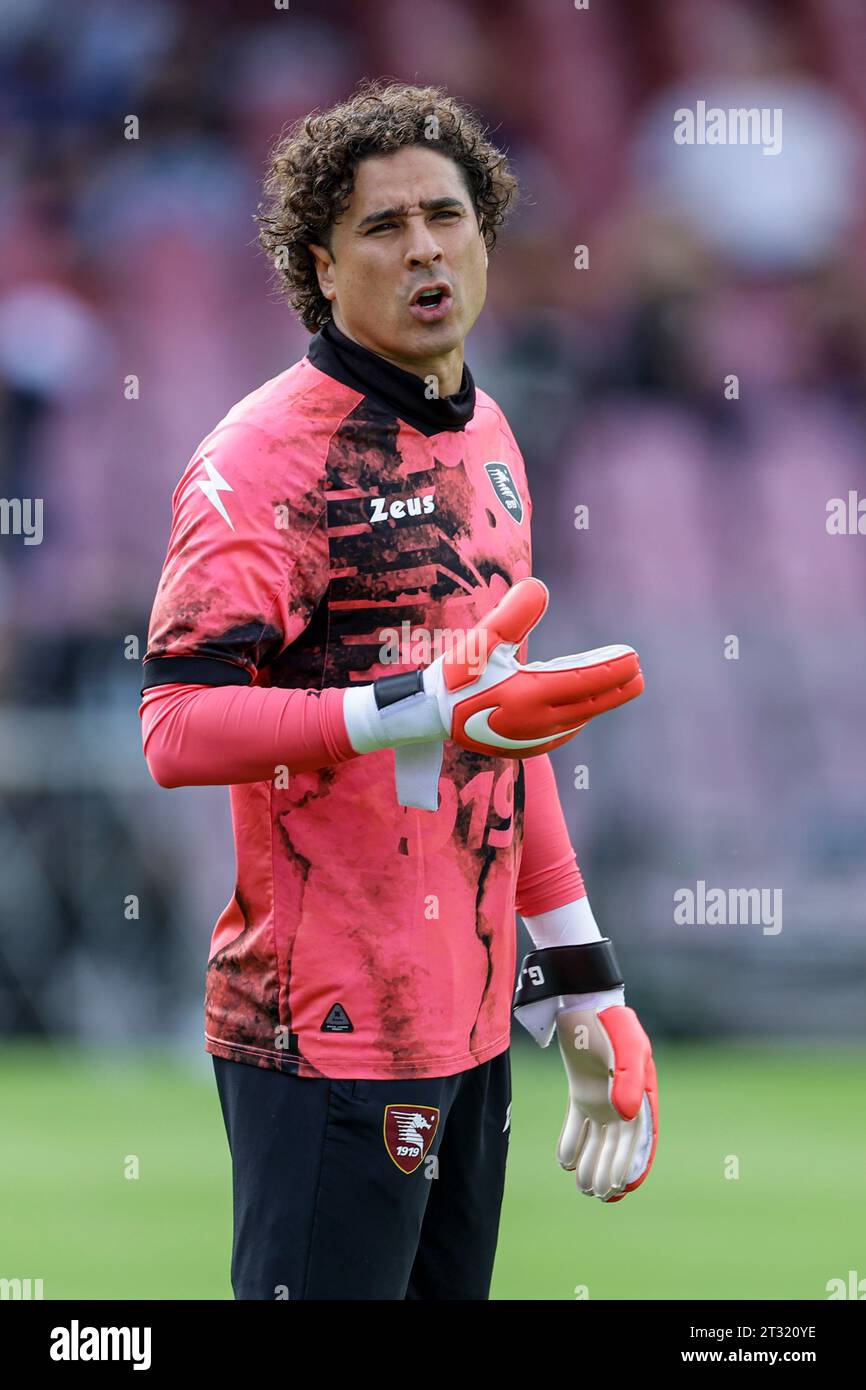 Salernitana's Mexican goalkeeper Guillermo Ochoa gesticulate during the ...