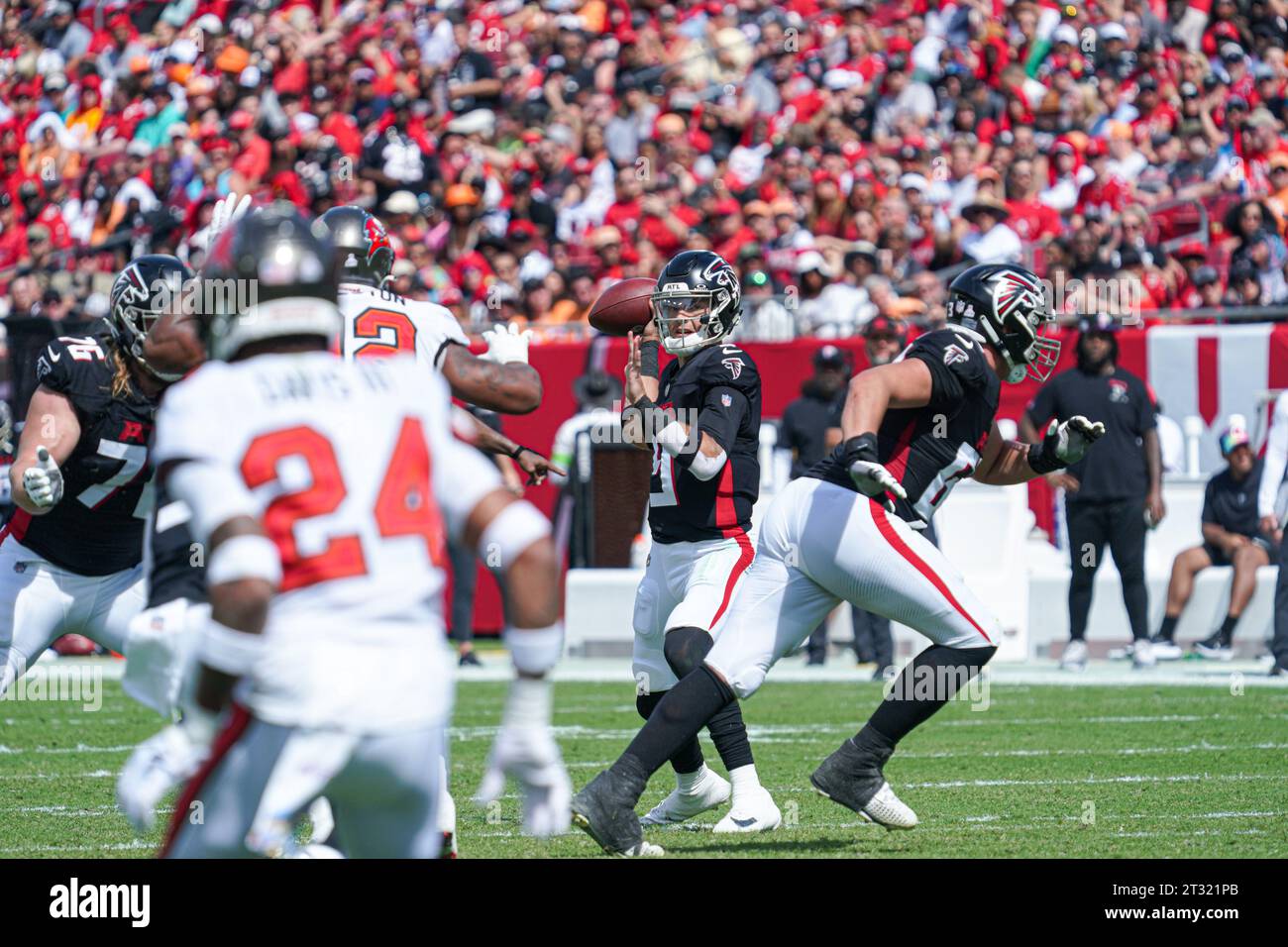 Tampa Bay, Florida, USA, October 22, 2023, Atlanta Falcons quarterback ...