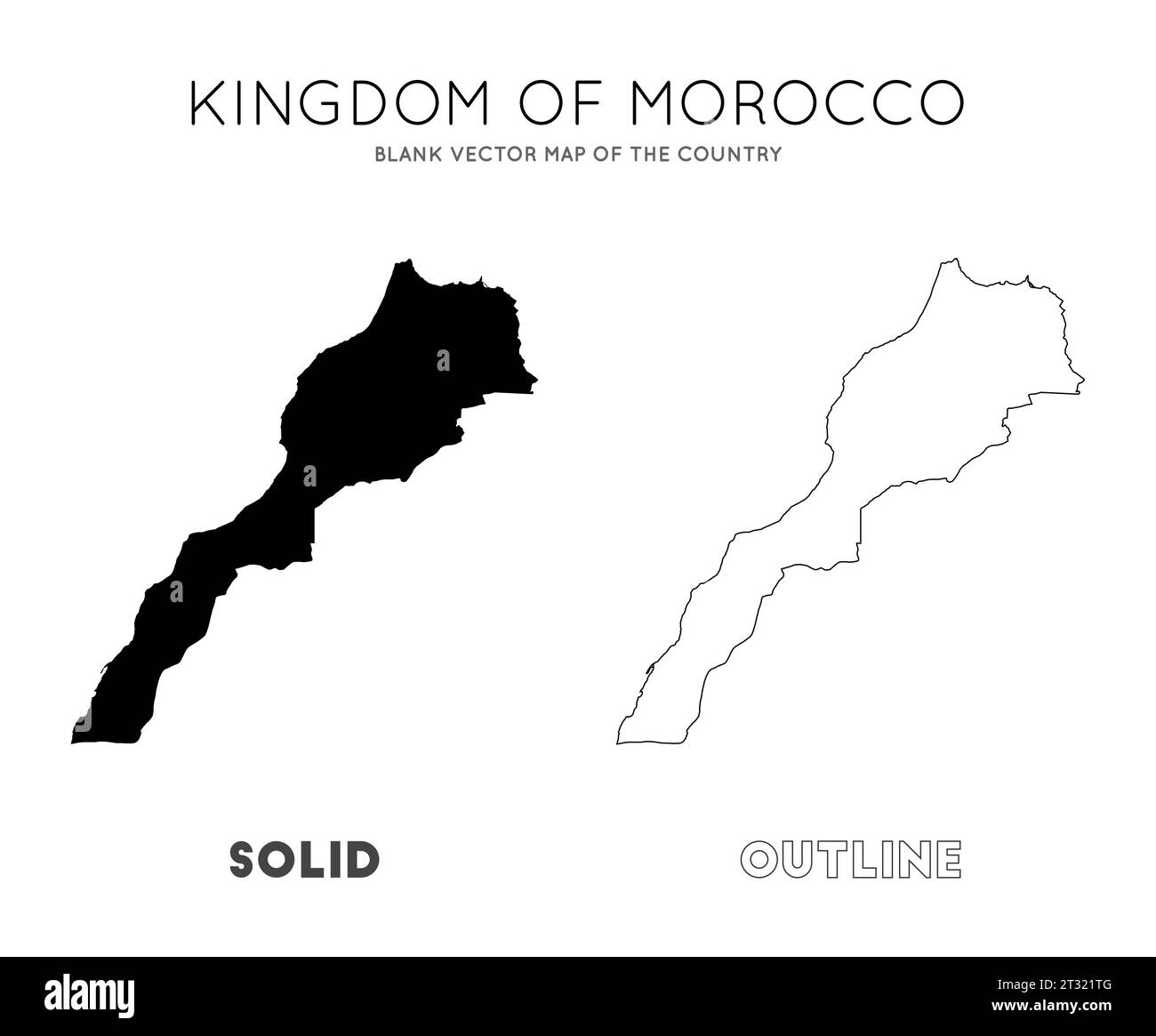 Morocco map. Blank vector map of the country. Borders of Morocco for ...