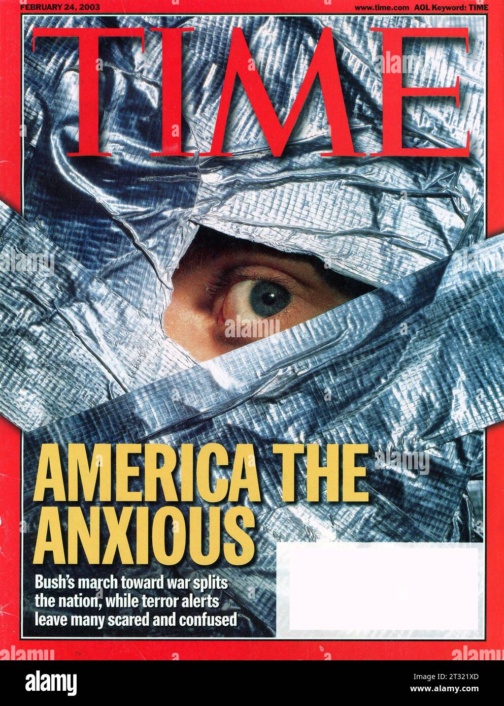 Vintage "Time" magazine 24 February 2003 Issue cover, USA Stock Photo ...