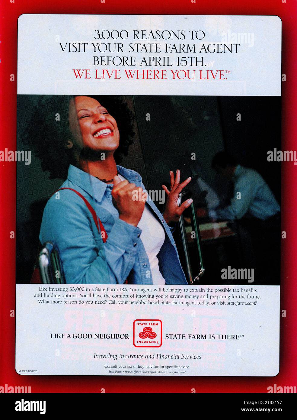 Vintage "Time" magazine 24 February 2003 Issue Advert, USA Stock Photo ...