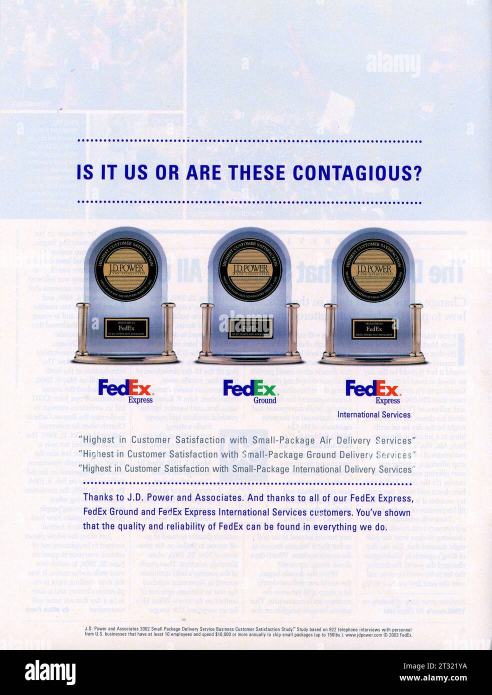 Vintage "Time" magazine 24 February 2003 Issue Advert, USA Stock Photo ...