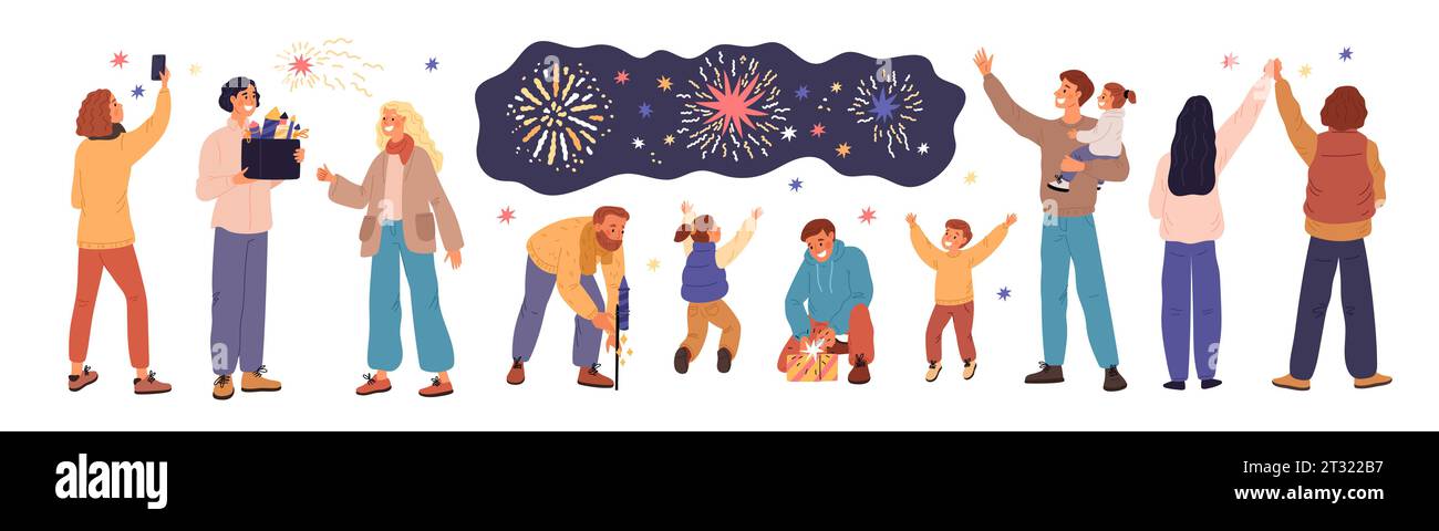 Child watch fireworks Stock Vector Images - Alamy