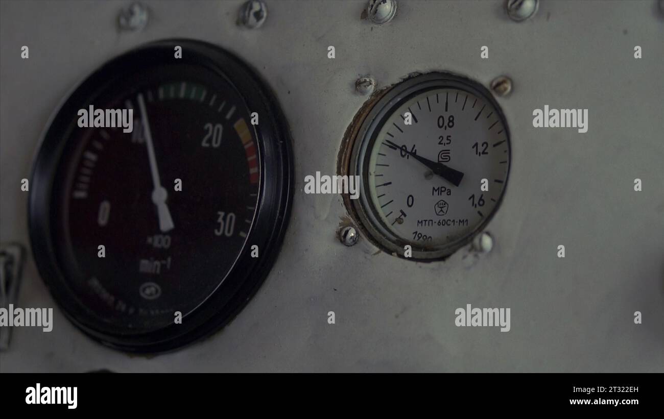 Pressure measuring devices. Clip. A close-up shot of the background ...