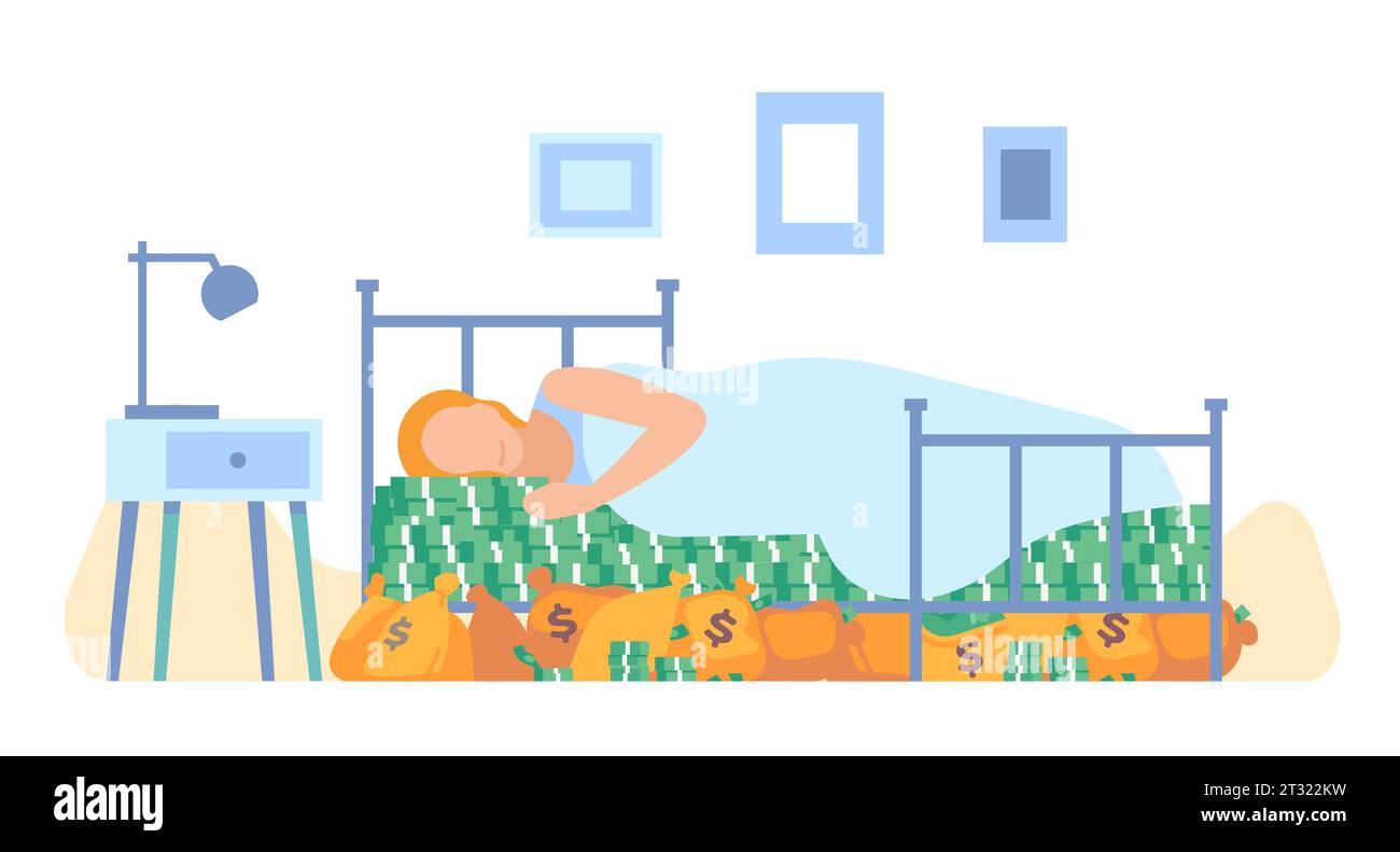 Money bed woman Cut Out Stock Images & Pictures - Alamy