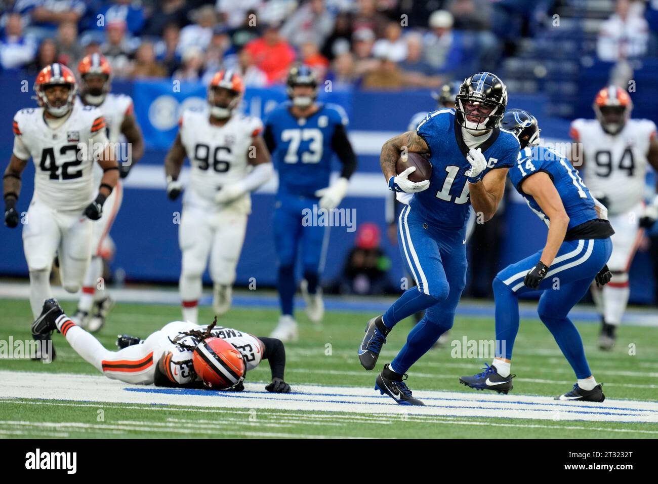 Indianapolis Colts wide receiver Michael Pittman Jr. (11) runs from ...