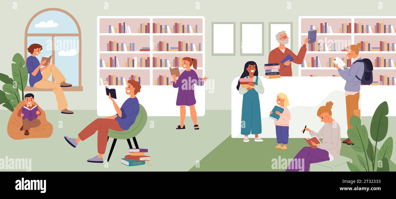 Getting children to read Stock Vector Images - Alamy