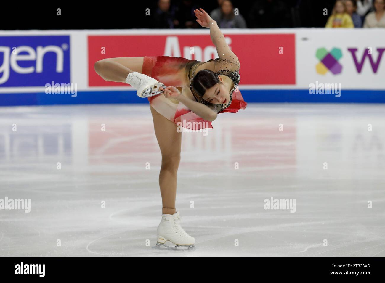 Young You, of South Korea, competes in the women's free skate program ...