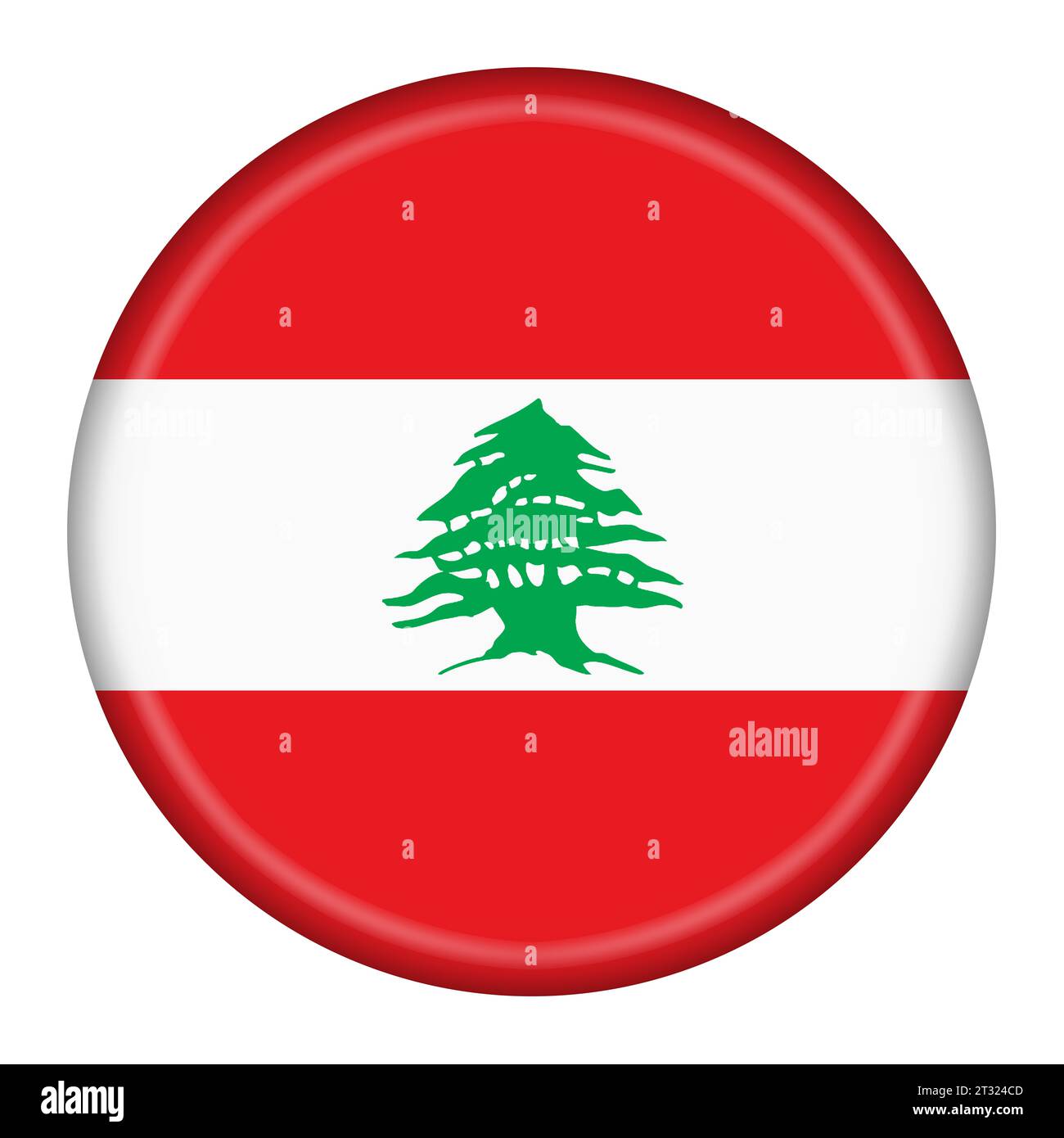 Lebanon flag button 3d illustration with clipping path Stock Photo - Alamy