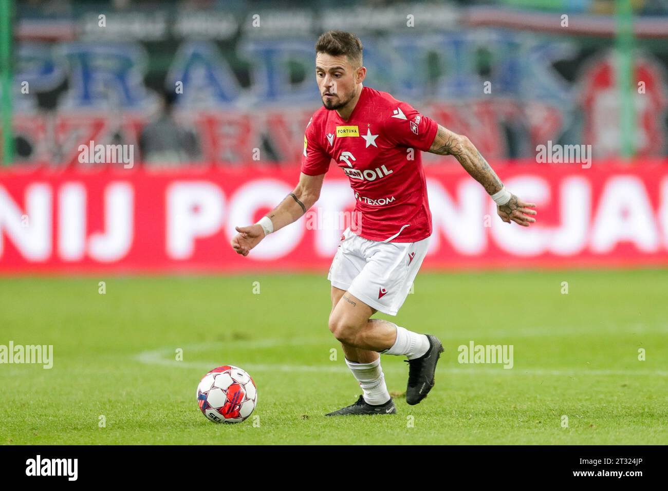 Roman Goku of Wisla Krakow seen in action during Fortuna 1 Polish ...