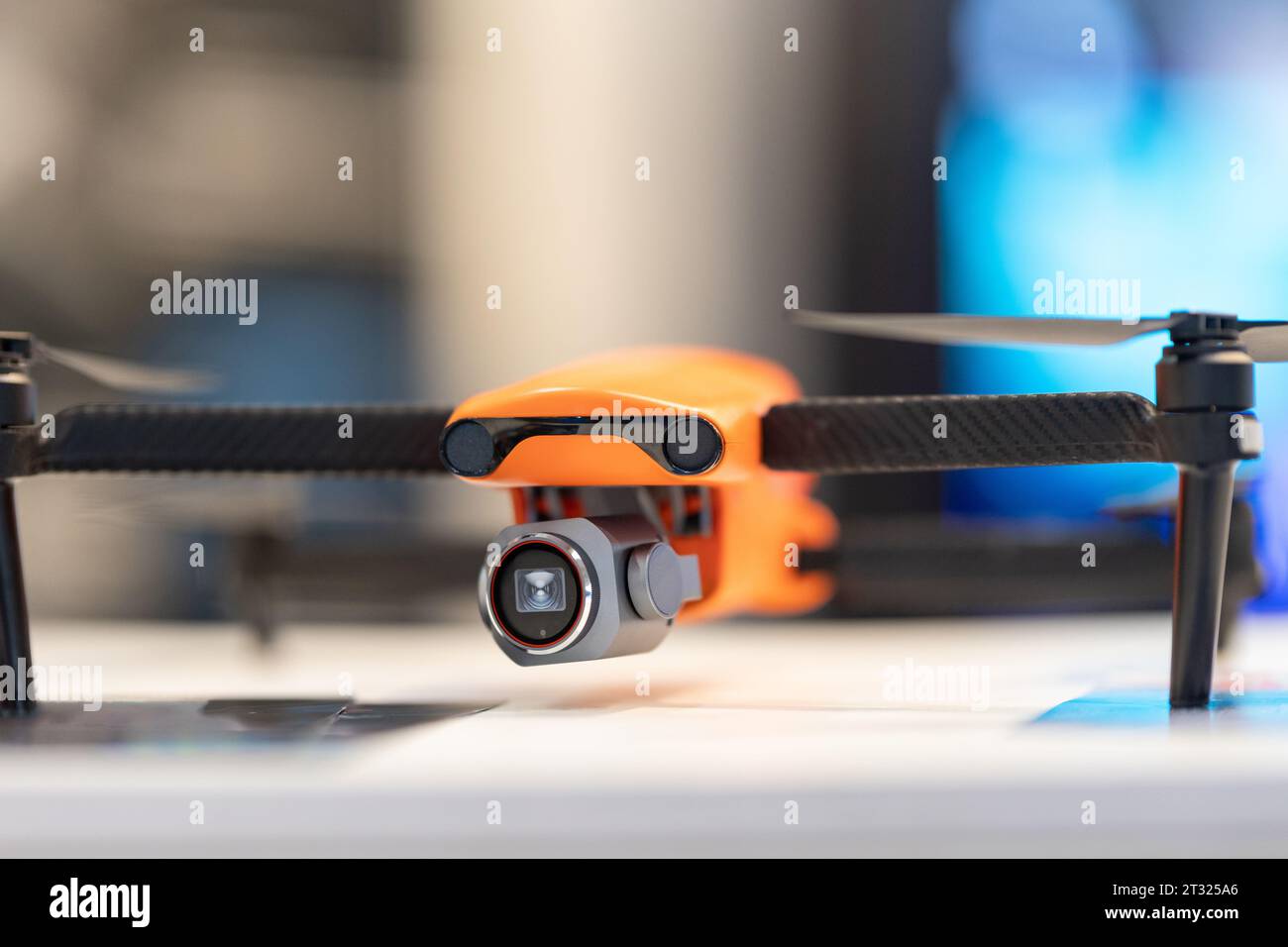 Drone and controller on display Stock Photo - Alamy