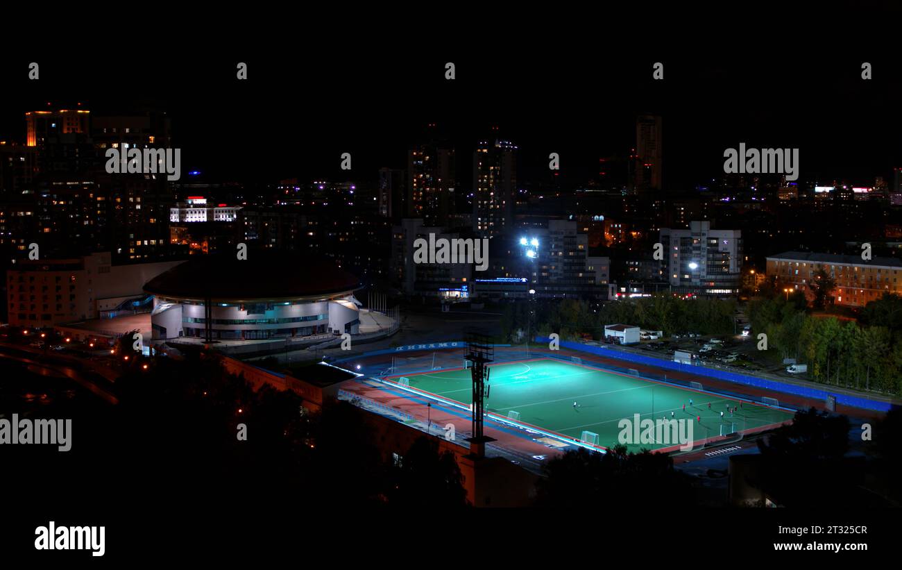 Aerial panoramic footage city night hi-res stock photography and images ...