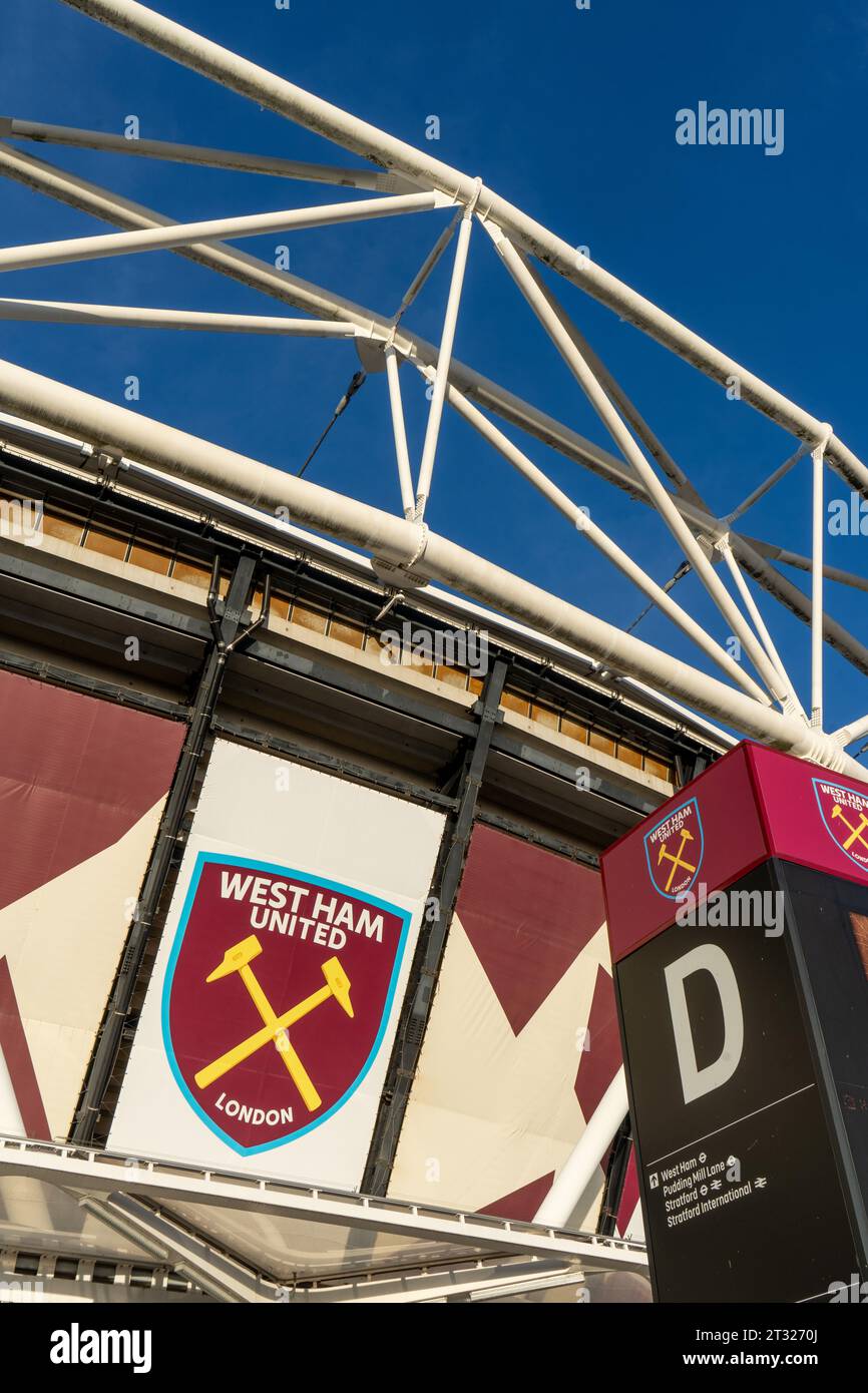 Views of outside of the London Stadium, home of West Ham United ...