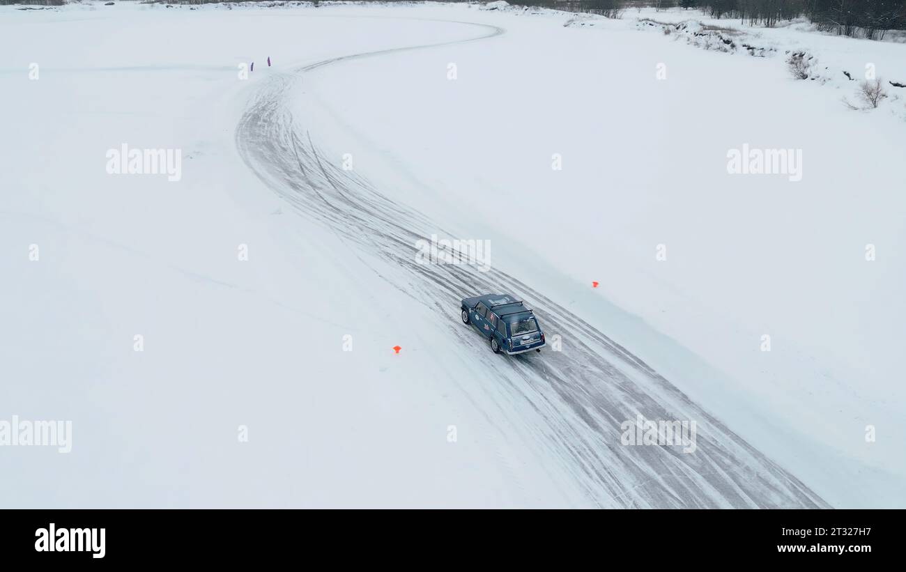 Aerial view sliding cars on hi-res stock photography and images - Alamy