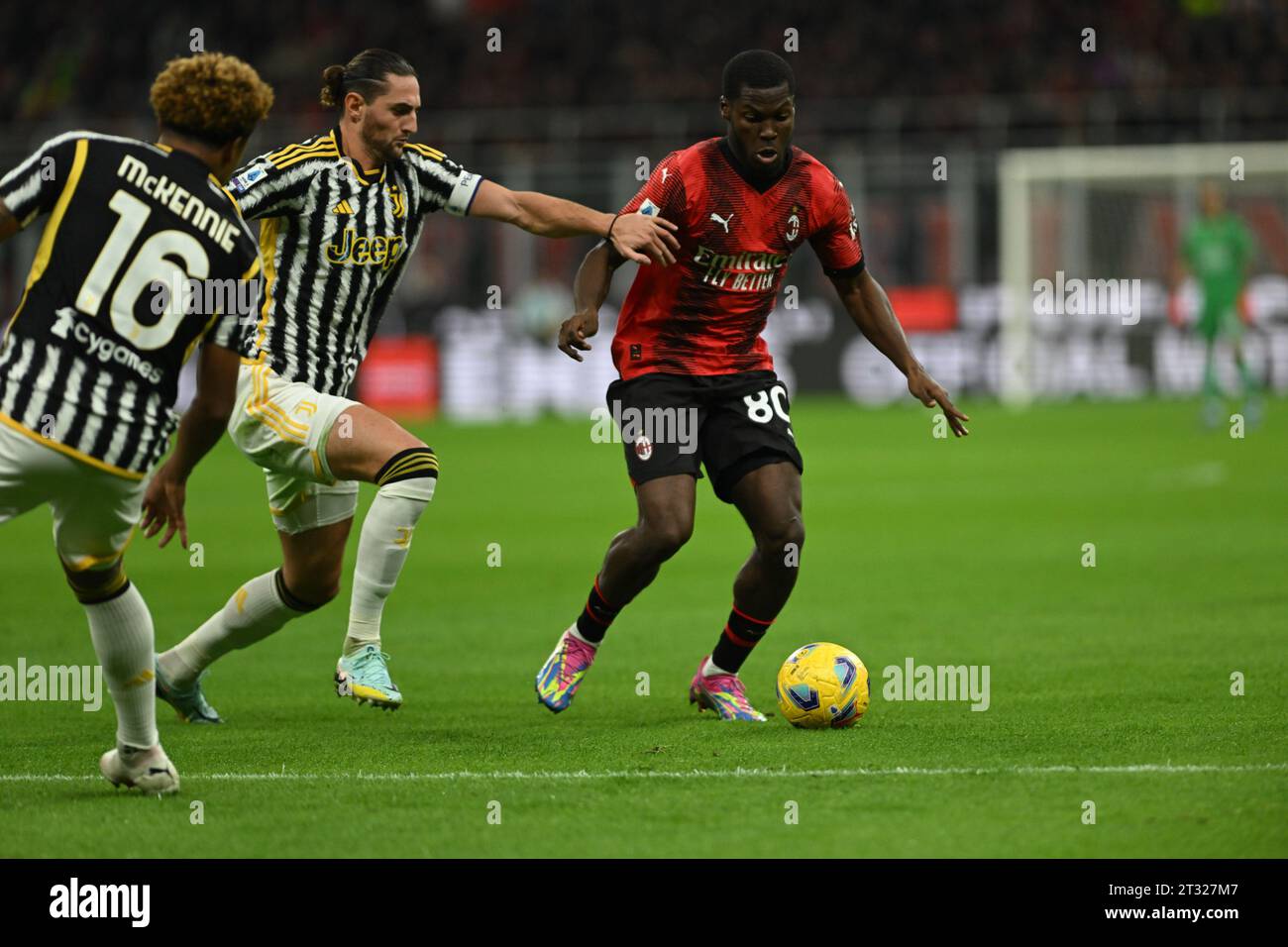 Milan, Italy. 22nd Oct, 2023. Yunus Musah of Ac Milan during the Italian Serie A football match ...