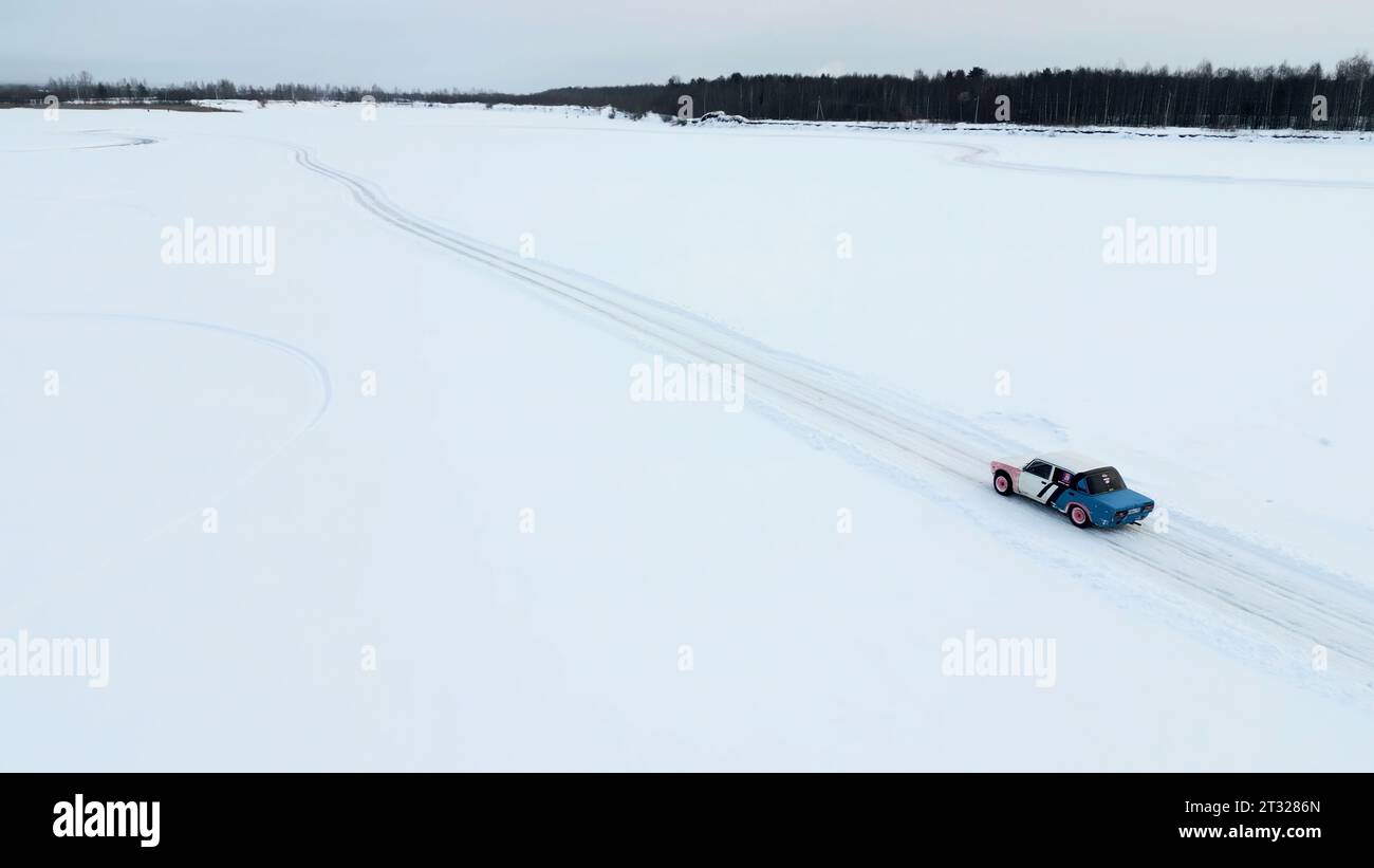 Aerial view sliding cars on hi-res stock photography and images - Alamy