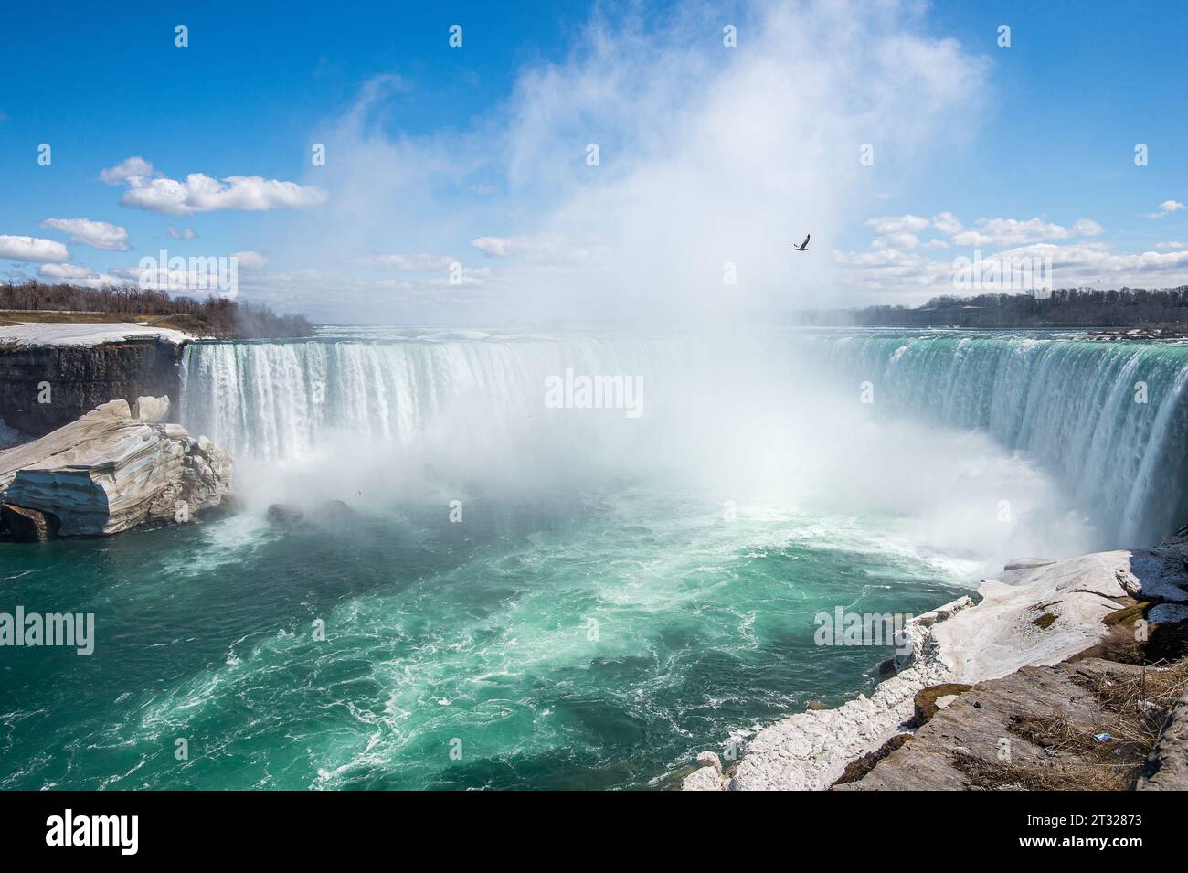 Horseshoe falls at Niagara falls during late April viewed from the ...