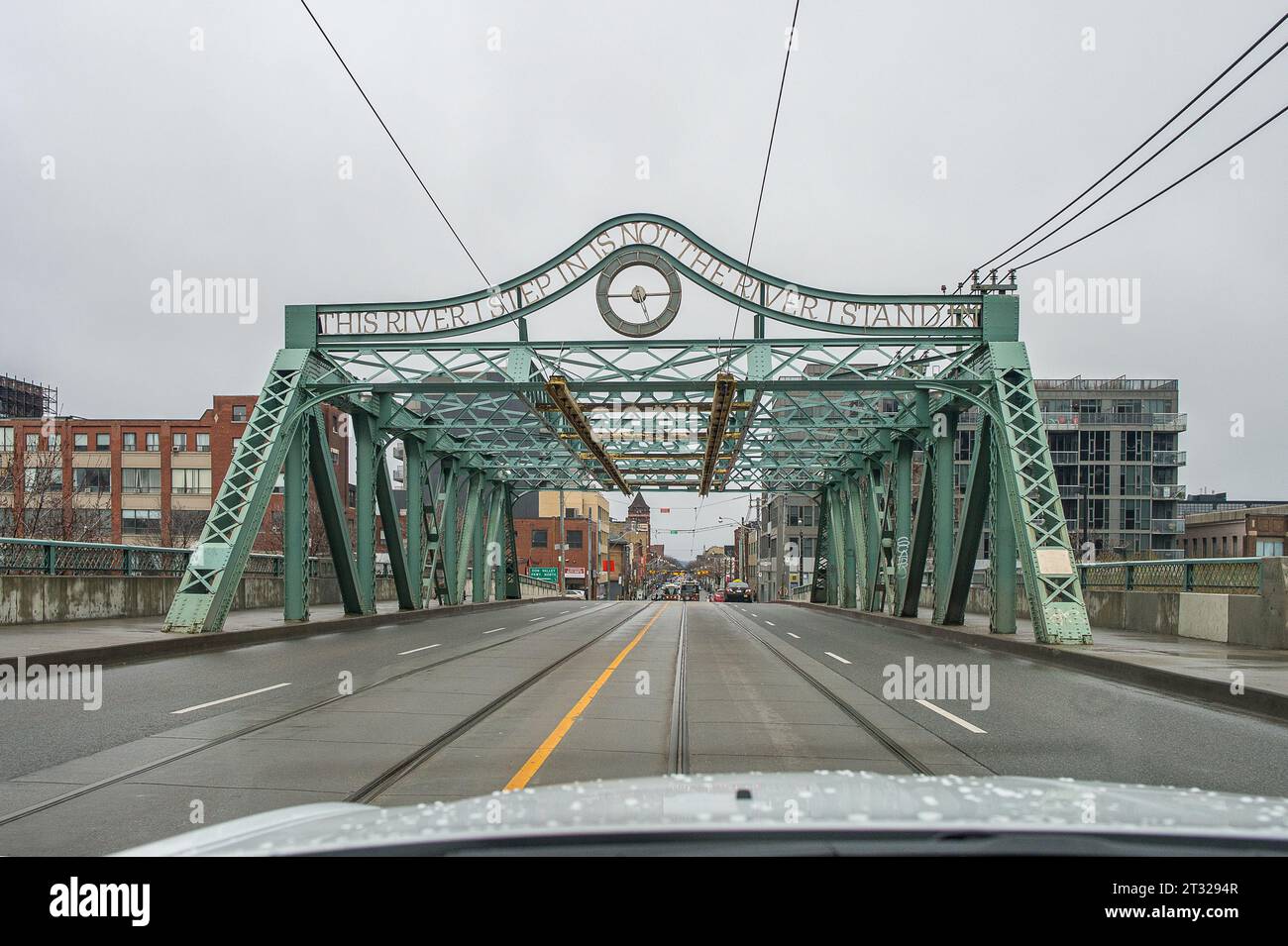 Queen Street Viaduct or Queen Street Bridge across Don River in Toronto ...