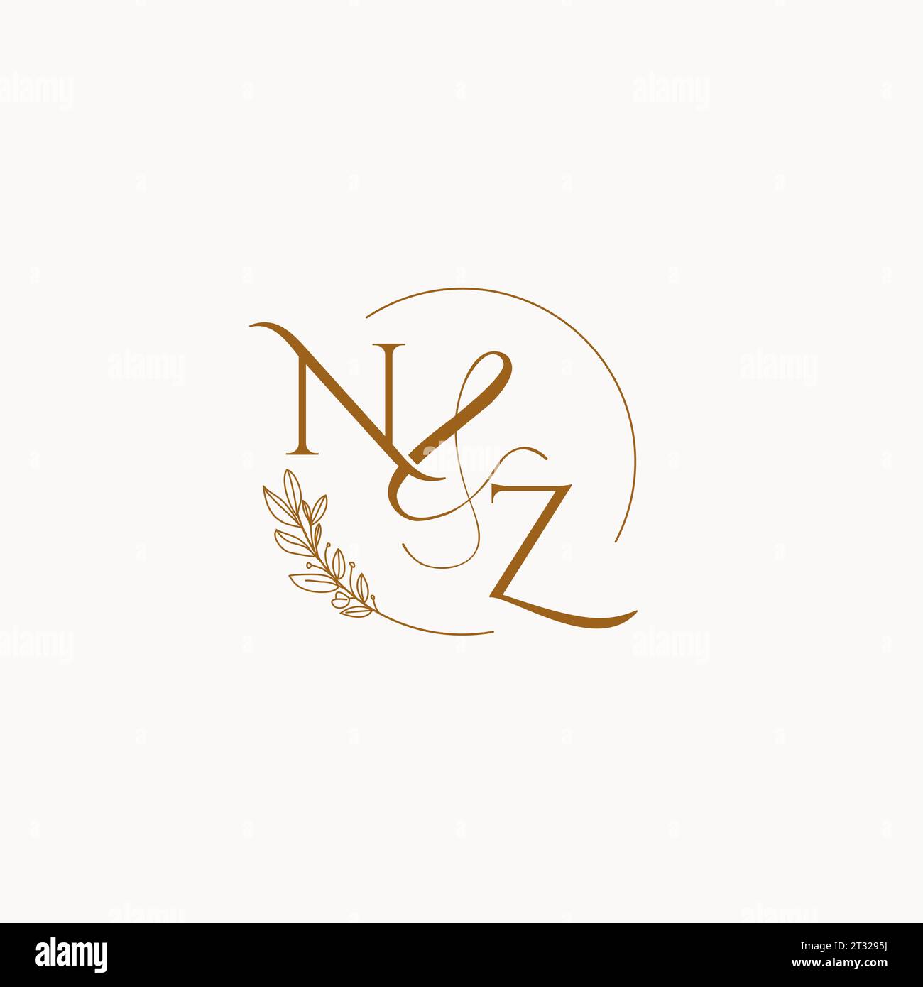 NZ initial wedding monogram logo design ideas Stock Vector Image & Art ...